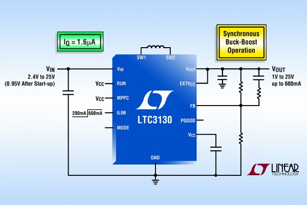 리니어, 25V 600mA 동기식 벅-부스트 DC/DC 컨버터 출시 - 데이터넷